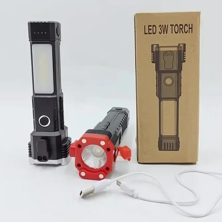 High-power Led Torch Light Rechargeable Flashlight And Multifunctional ...